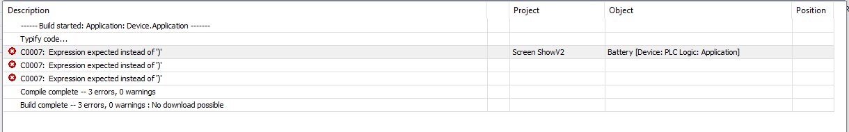 CODESYS Forge - CODESYS Forge / Talk / Engineering 🇬🇧: C0007 Errors